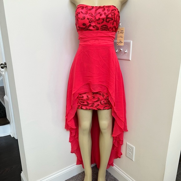 Juno | Dresses | Juno Coral Strapless High Low Dress | Poshmark